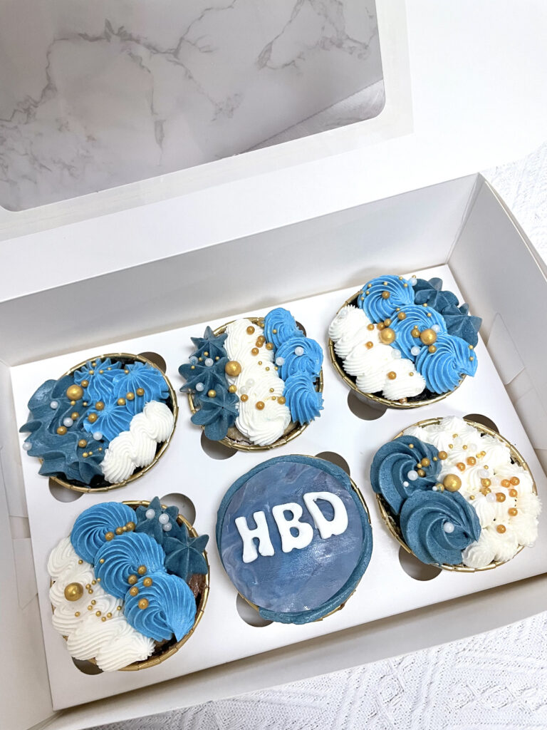 Cupcakes - Dark Blue X White Birthday Archives - The bakers formulae